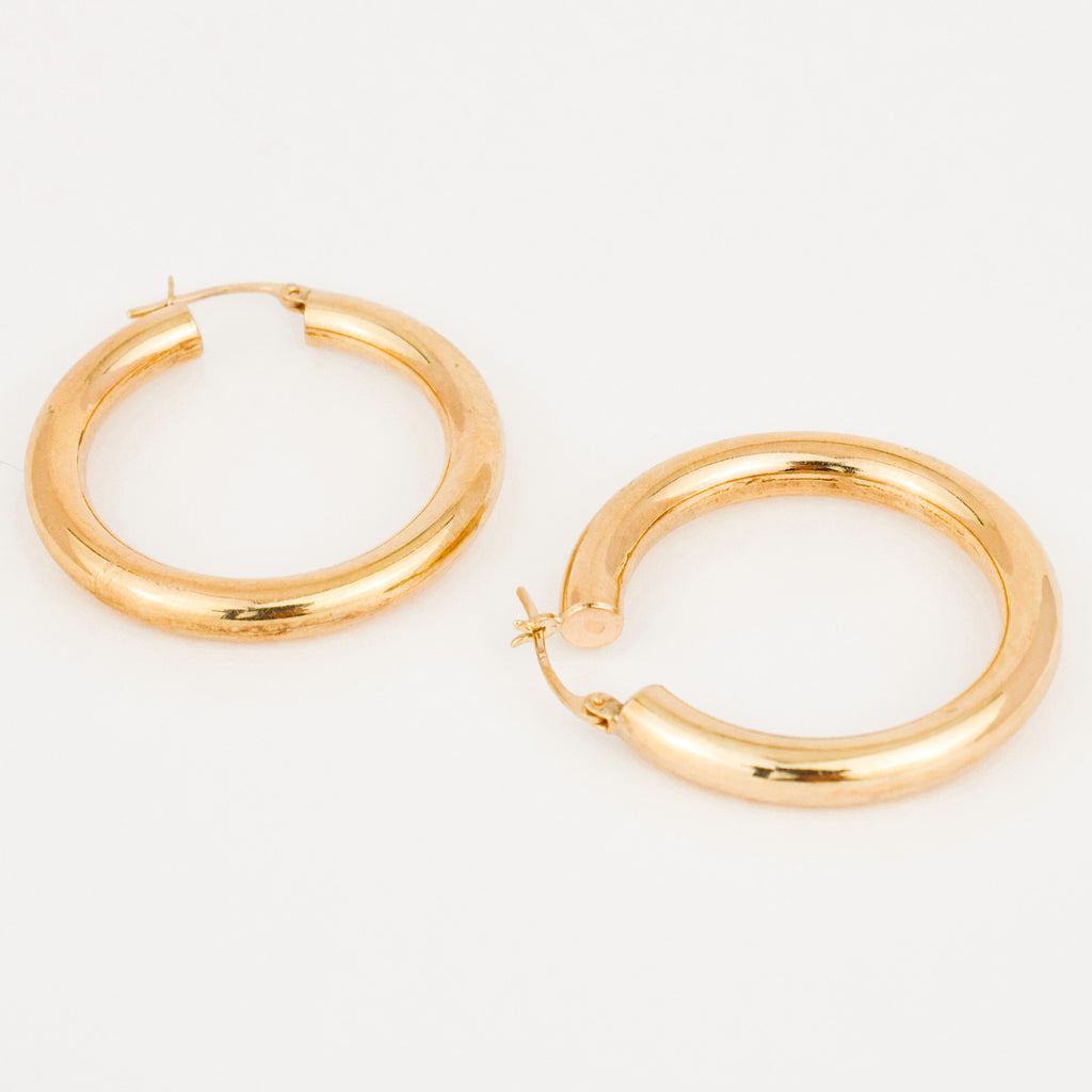 33.7 mm Puffy Gold Hoops – Folklor
