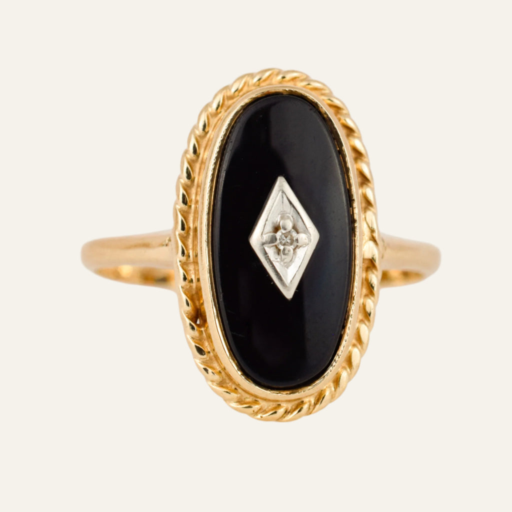 Onyx and Diamond Ring – Folklor
