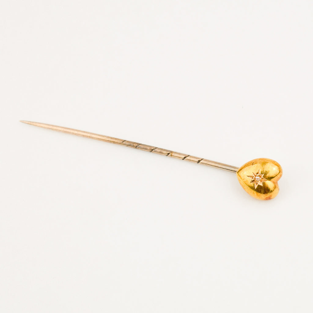 Victorian Starburst Diamond Heart Stick Pin – Folklor