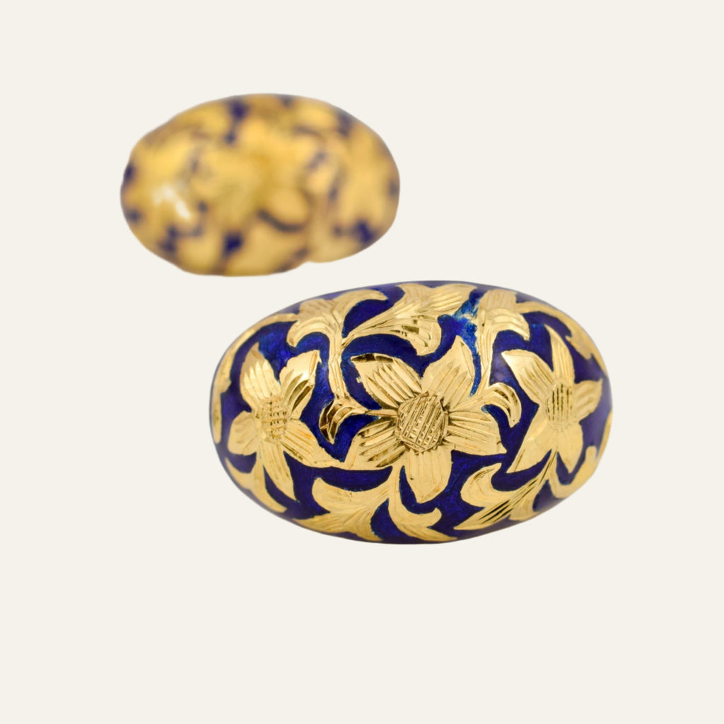 Enamel Floral Omega Hoop Earrings – Folklor