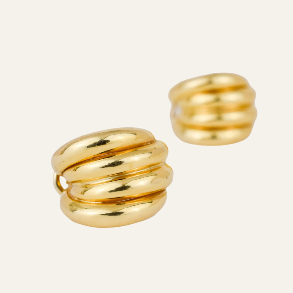 Layered Omega Gold Hoop Earrings – Folklor