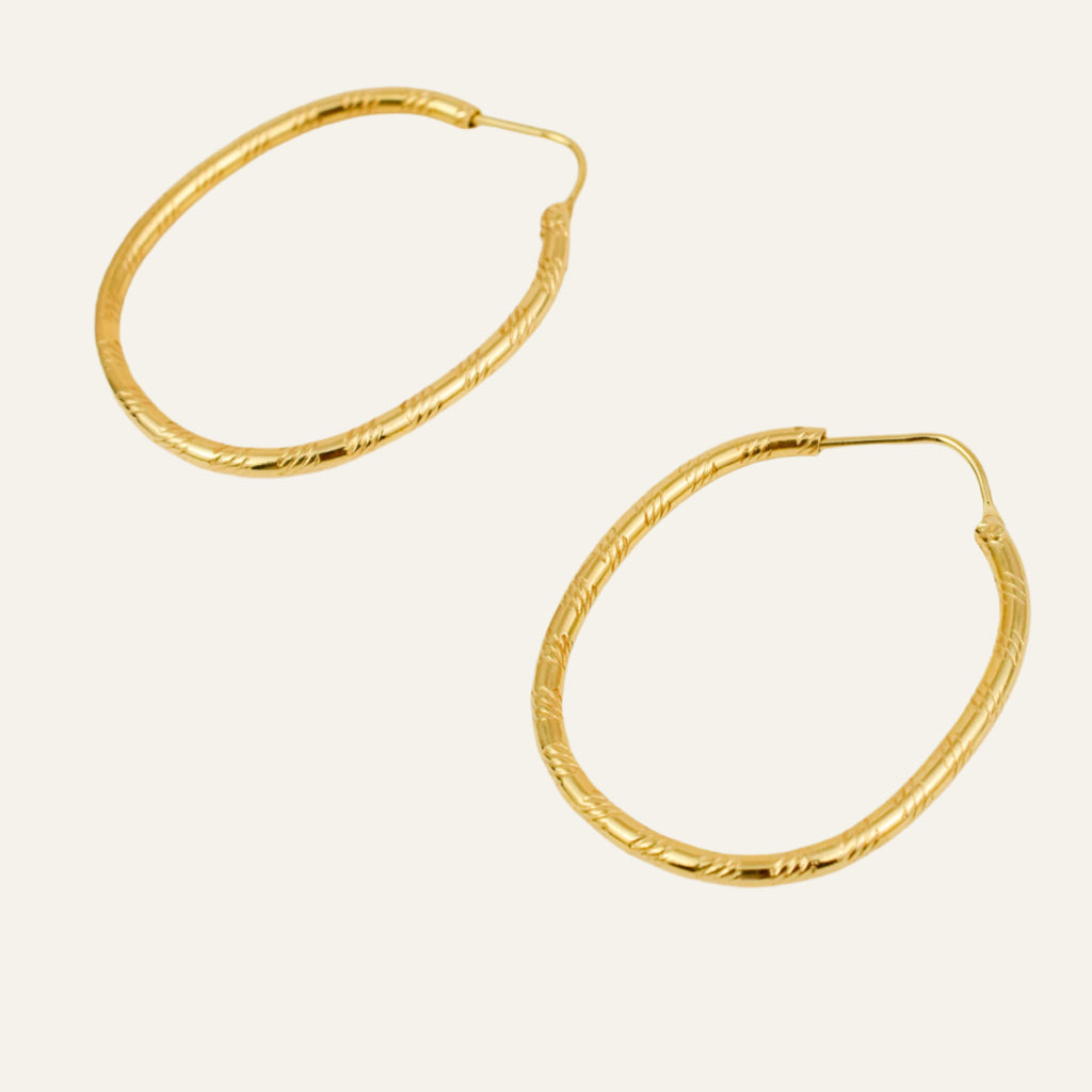35.2mm Etched U-Shaped Hoop – Folklor