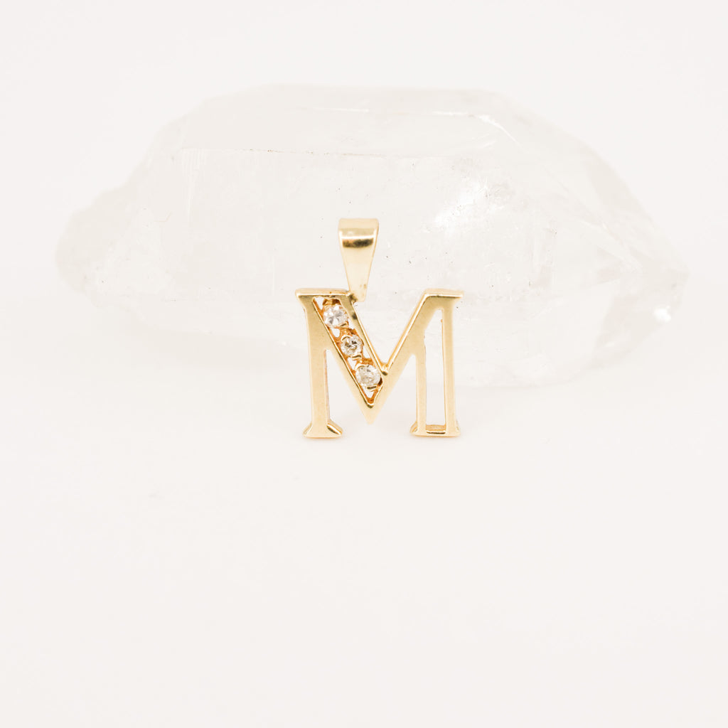 Diamond Letter 'M' Pendant (10k) – Folklor